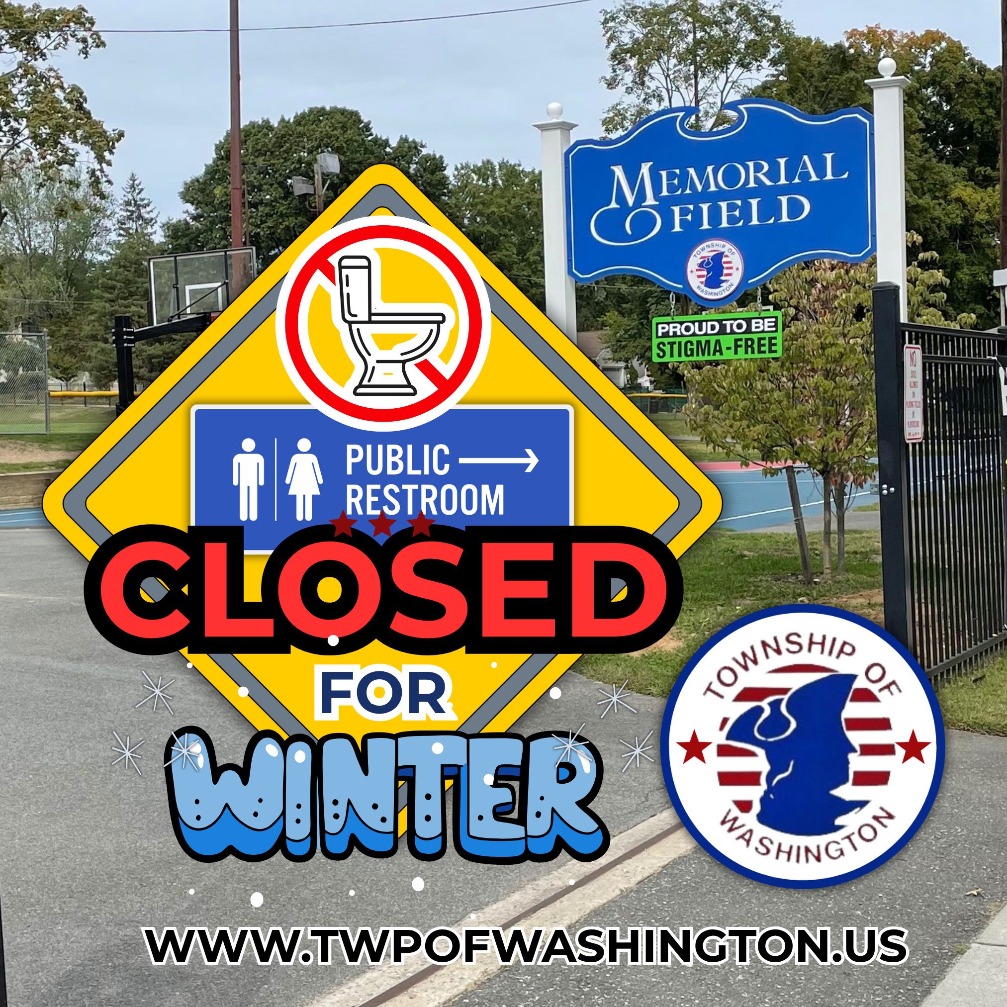Memorial Field Restrooms Closed for the Winter - The Township of Washington