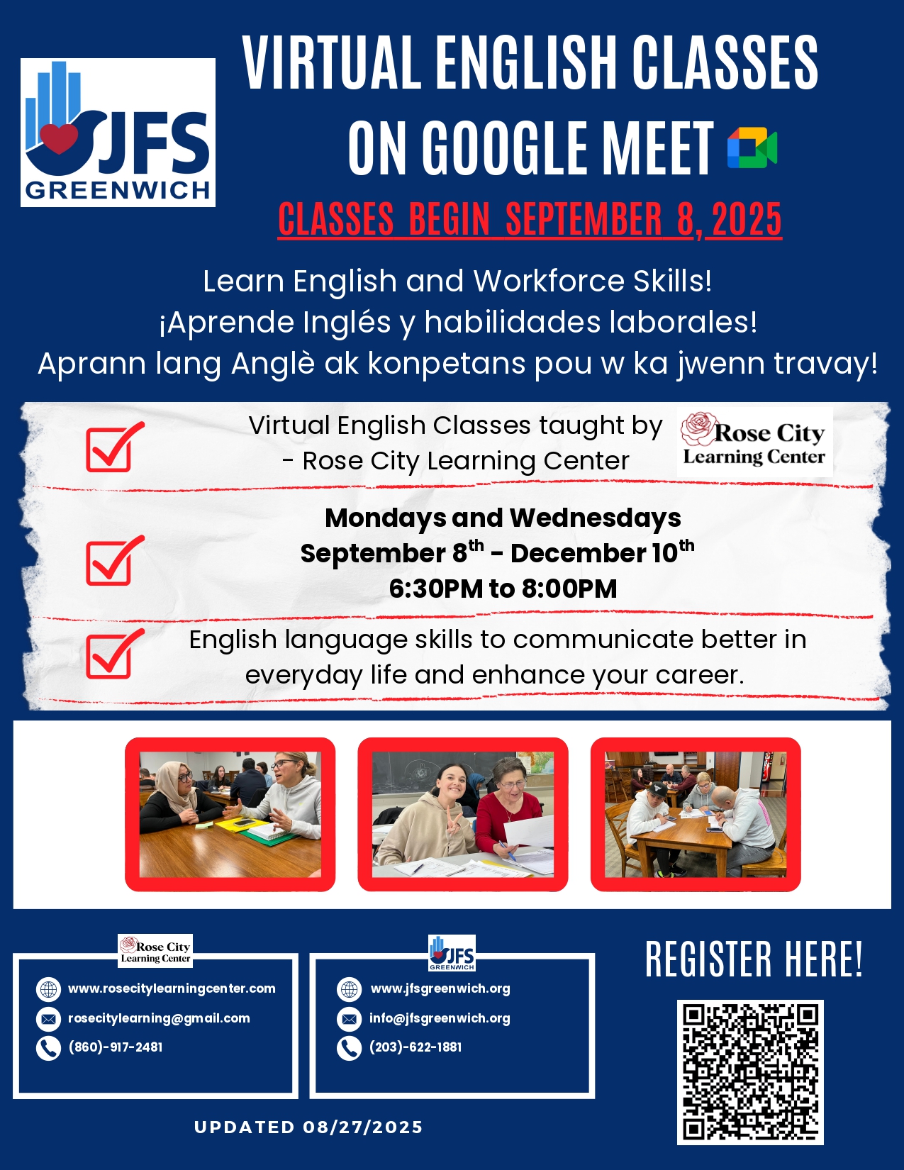 Virtual English Classes on Google Meet - Joint Norwich Catholic Cluster