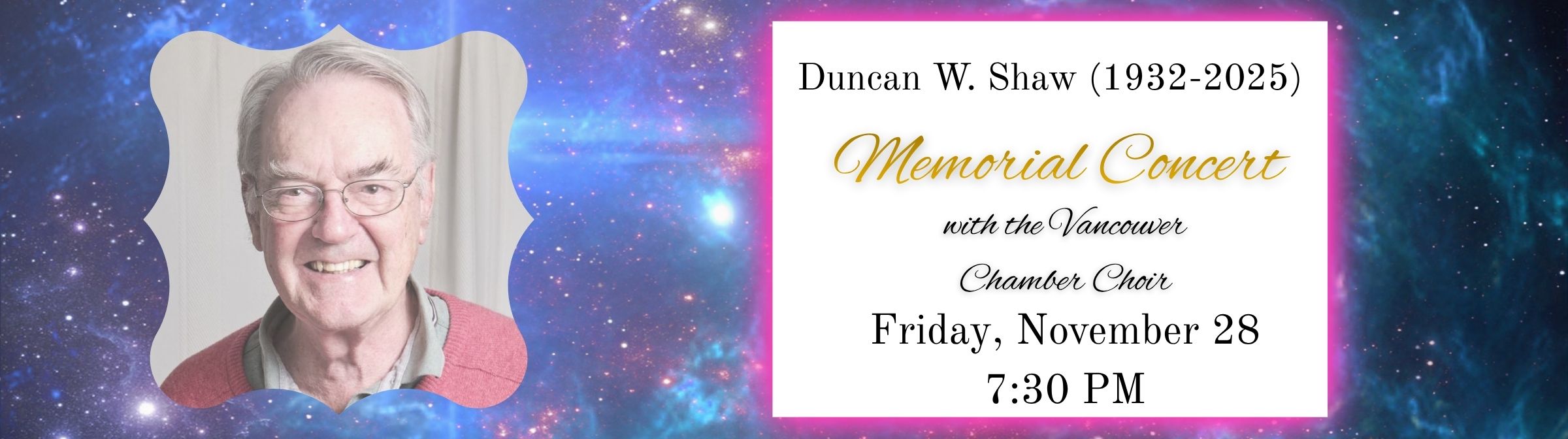 Duncan W. Shaw Memorial Concert - Friday, November 28, 7:30 PM ...