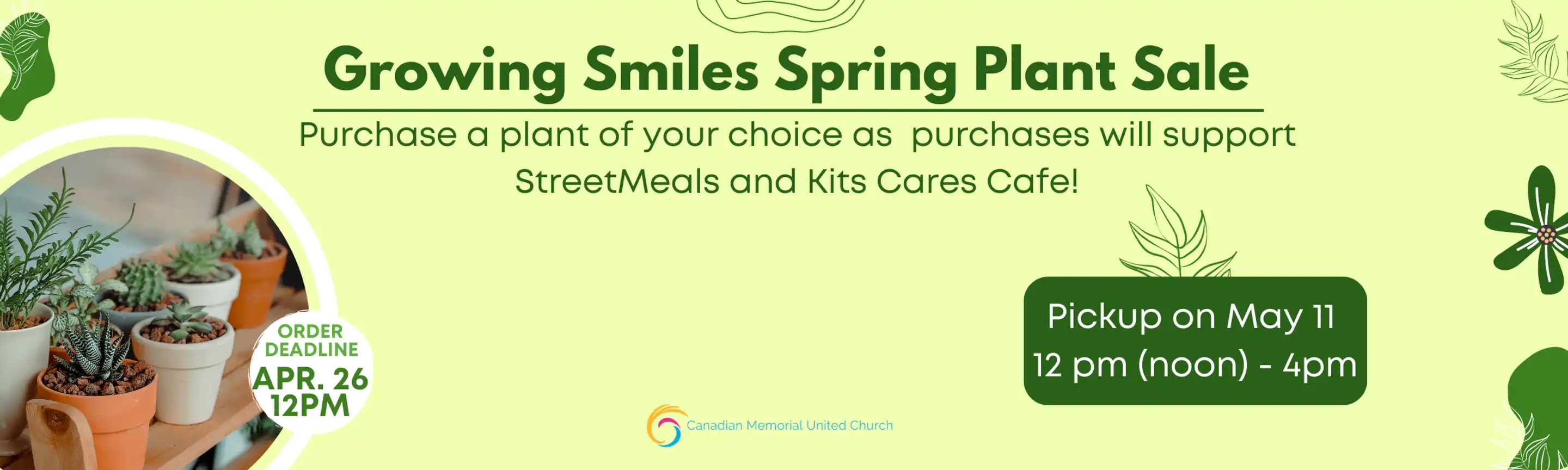 Growing Smiles Spring Plant Sale - Canadian Memorial United Church