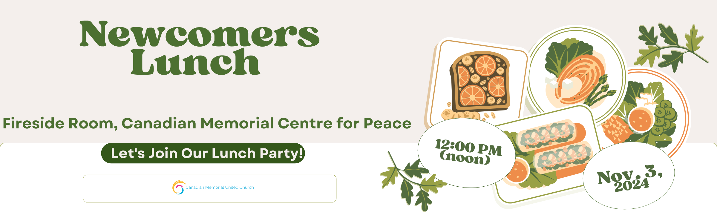 Newcomers Lunch 2024 - Canadian Memorial United Church